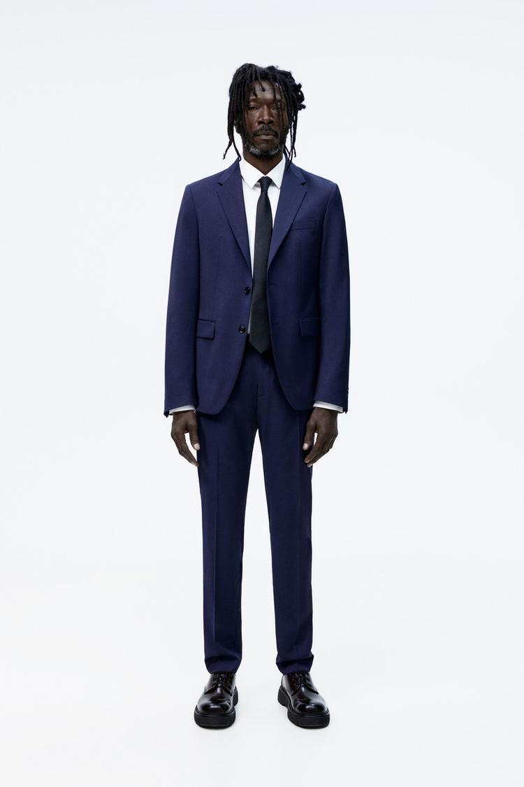 BLAZER DE COSTUME 100 % LAINE - Bleu | ZARA France